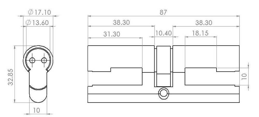Euro Profile Thumbturn Single Cylinder W/ I.C Core - D.W Taiwan